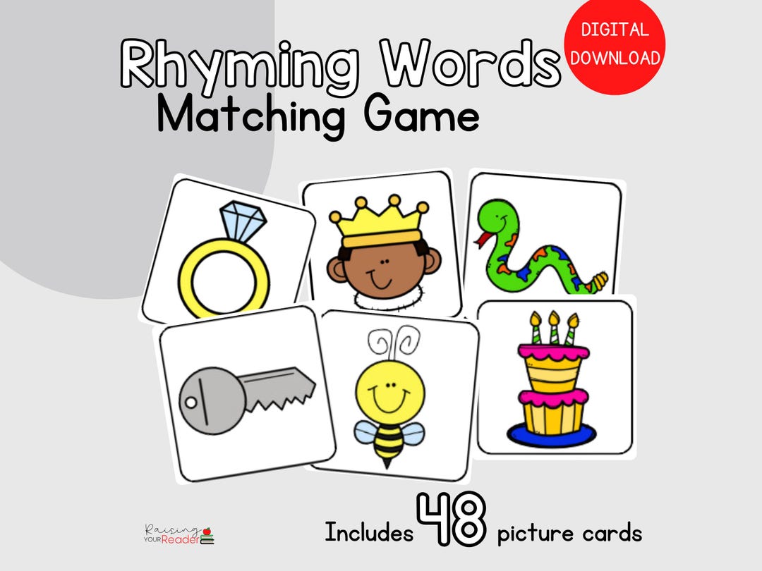 Rhyming Words Matching Game - Etsy Australia