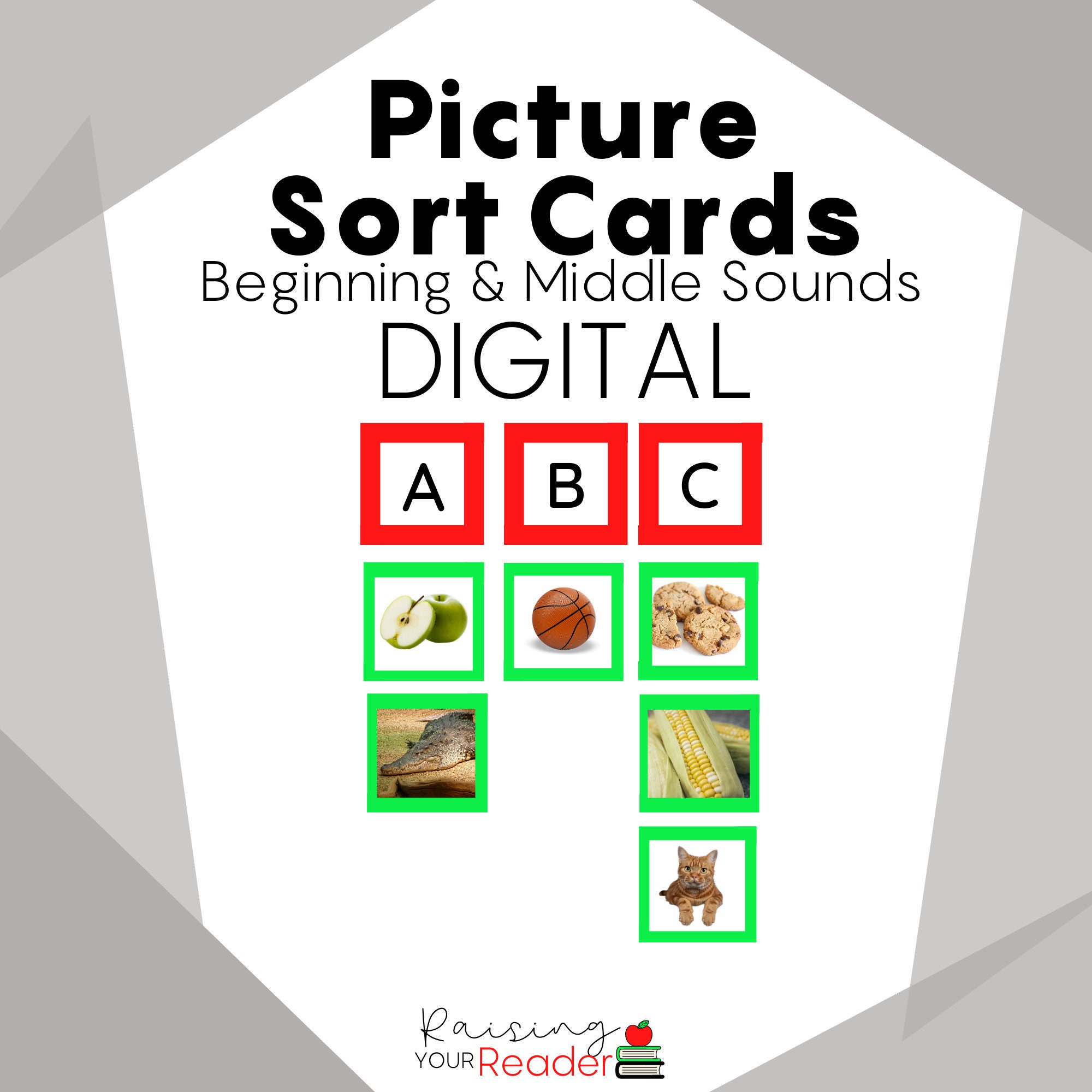 Printable Alphabet Picture Sorts/beginning and Middle Sounds - Etsy