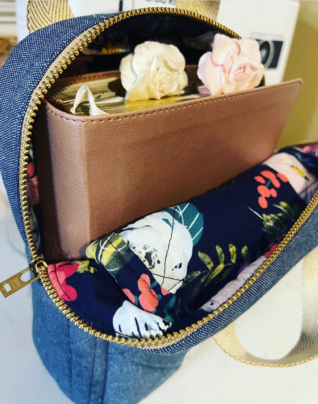 Quilted Bible Bag Denim Blue Woven Canvas - Etsy