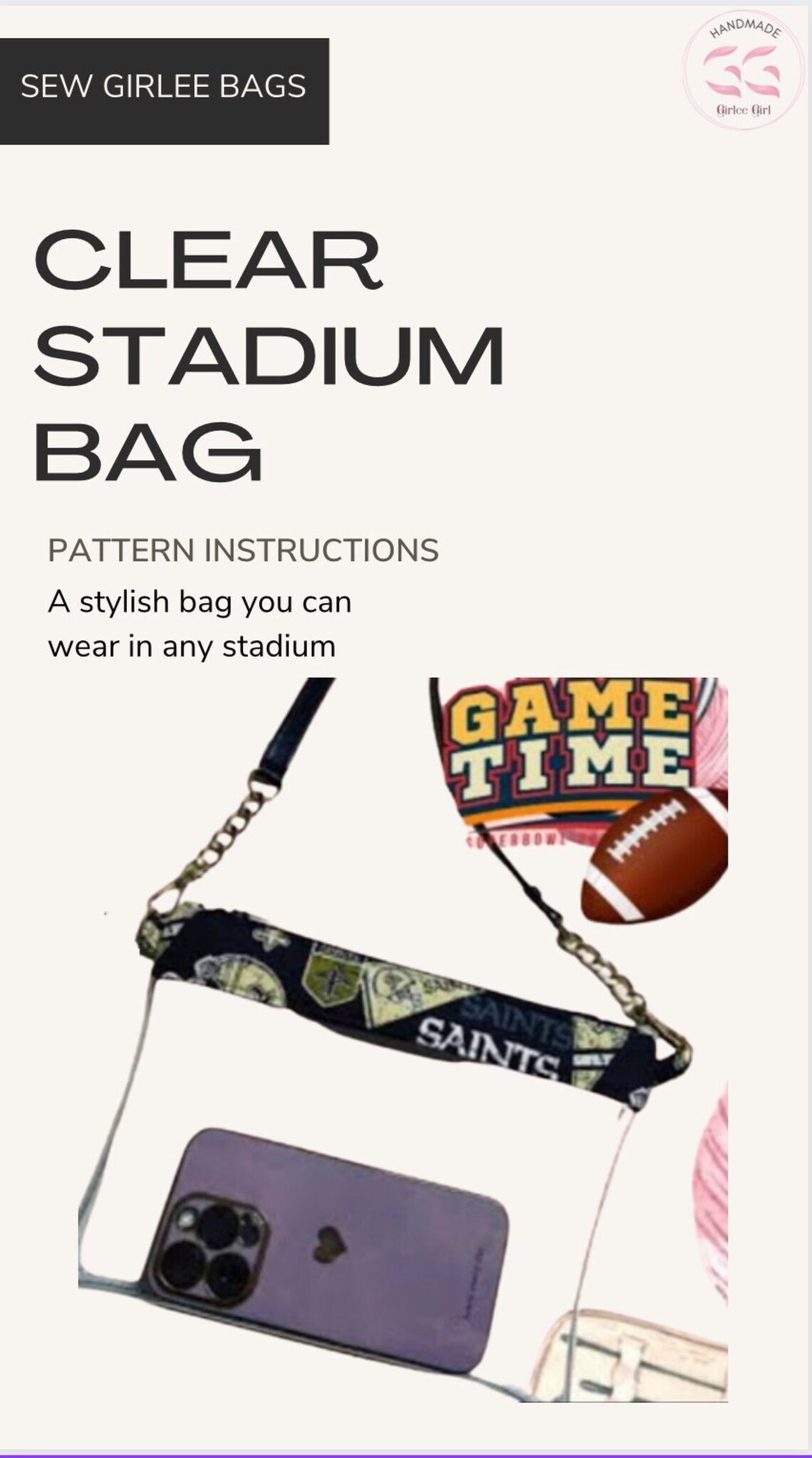 Clear Stadium Bag Pattern - Etsy