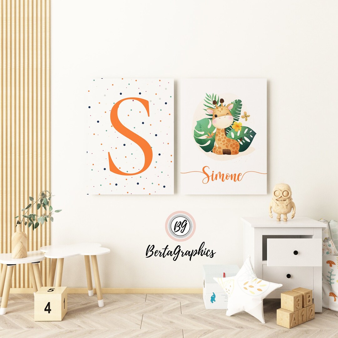 Safari-style Personalized Squares Set for Boy and Girl - Etsy