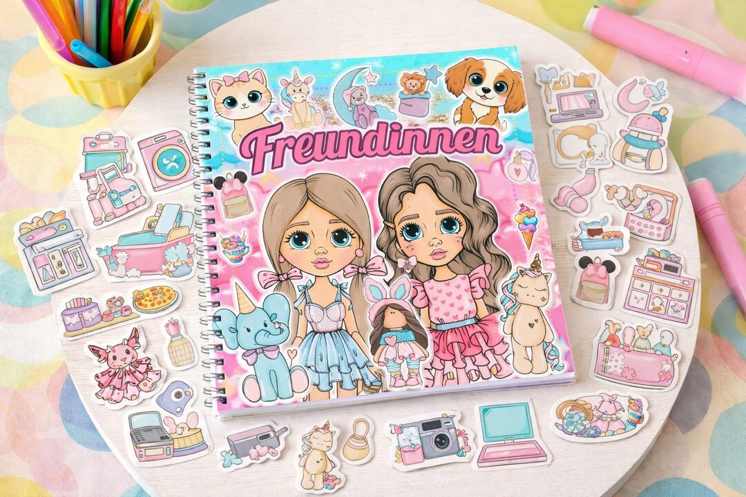 Sticker- & Spielheft „freundinnen“ Für Kinder | Stickerbuch Für Mädchen ...