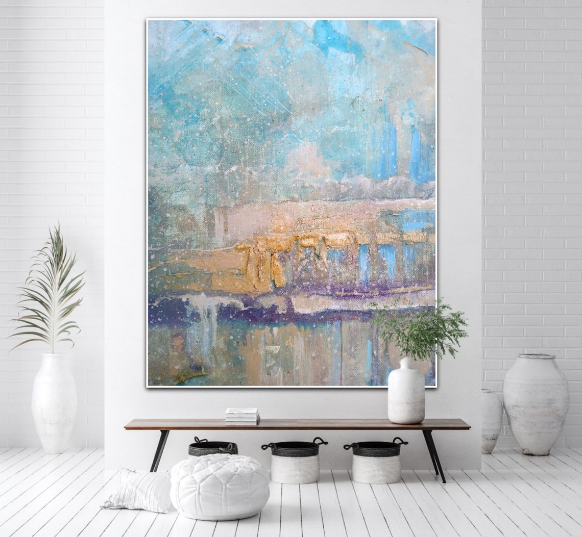 Blue Abstract Painting, Originalartwork, Abstract Large Painting on ...