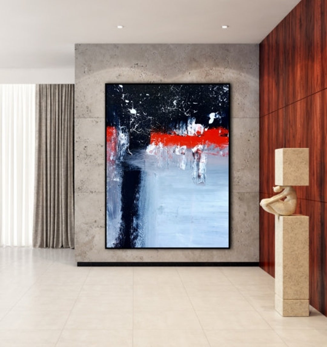 Black Red White Painting Richter Style Rhotko Style Print - Etsy