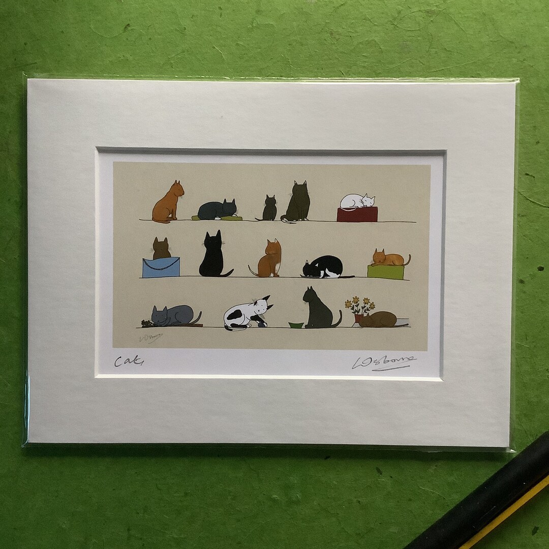 Cats Signed Print of Lots of Cats - Etsy
