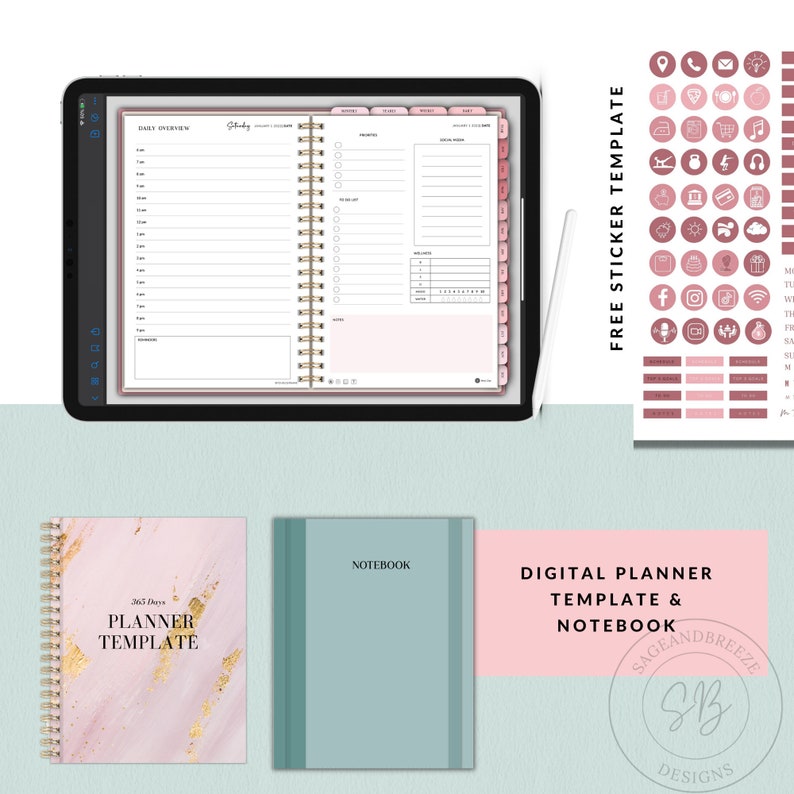 Digital Planner & Notebook Template Bundle Digital Planner - Etsy