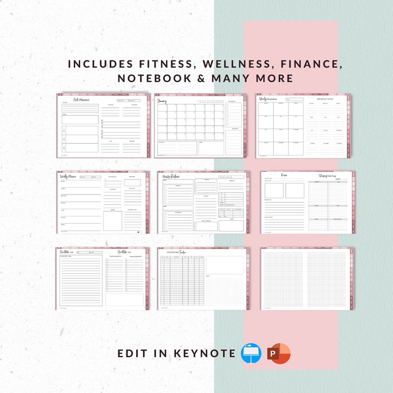 Digital Planner & Notebook Template Bundle Digital Planner - Etsy