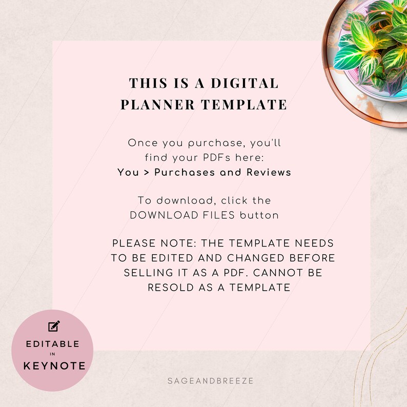 Undated Digital Planner Templates, Hyperlinked Digital Planner Template ...