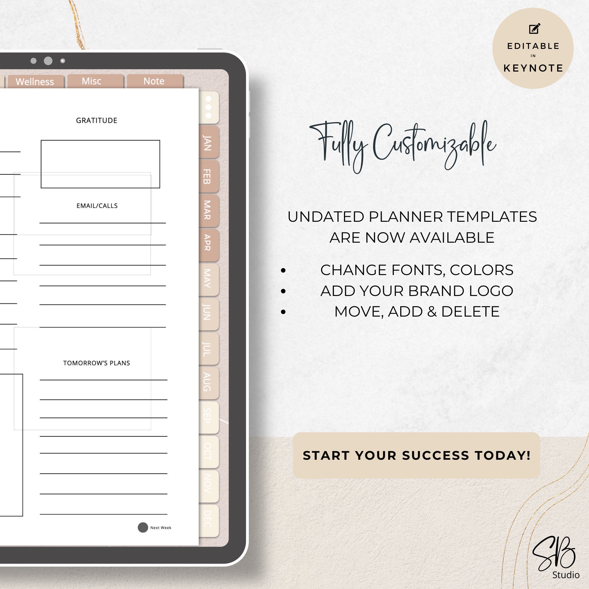 Digital Planner & Notebook Template Bundle, Planner Template, Custom ...