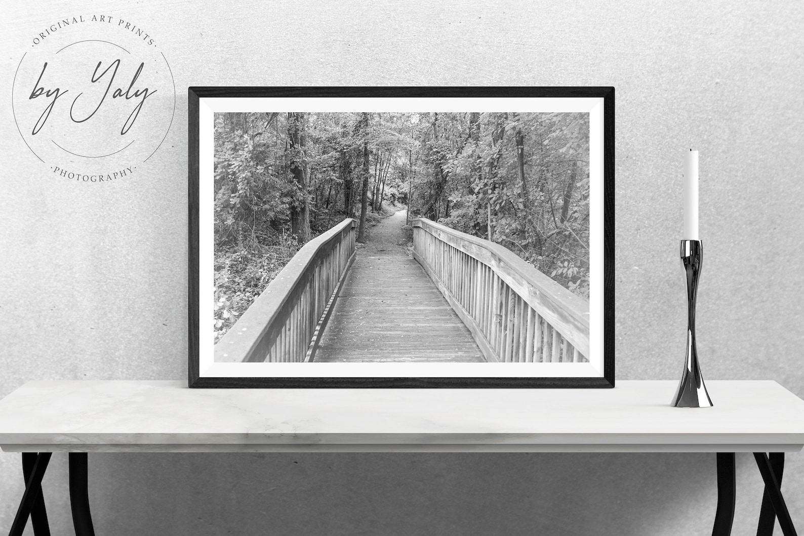 Wooden Walking Bridge Art Print, Bridge Wall Printable, Wooden Bridge ...