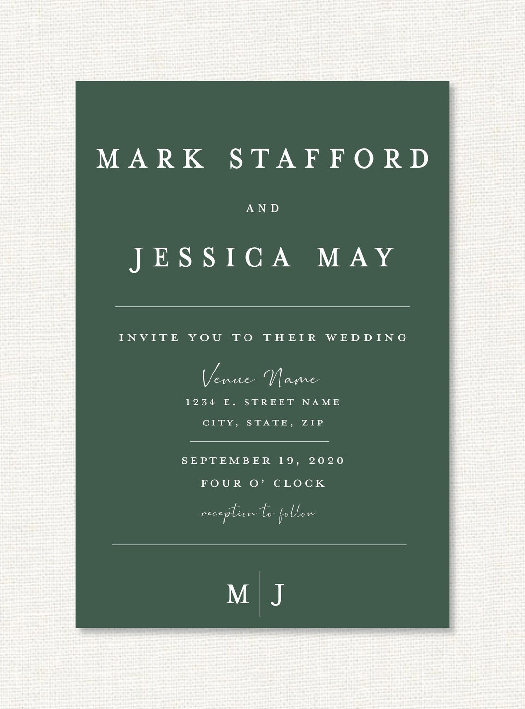 Clean Modern Wedding Invitation Elegant Wedding Invitation - Etsy 日本