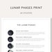 Printable Moon Phases Wall Art Download Moon Phase Printable Lunar ...