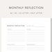 Reflection Journal Printable for A Month of Reflection Digital Monthly ...