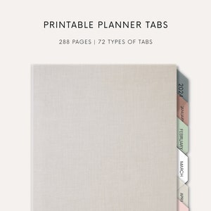 Printable Bundle Planner Tabs to Divide Planner Pages Download Neutral ...