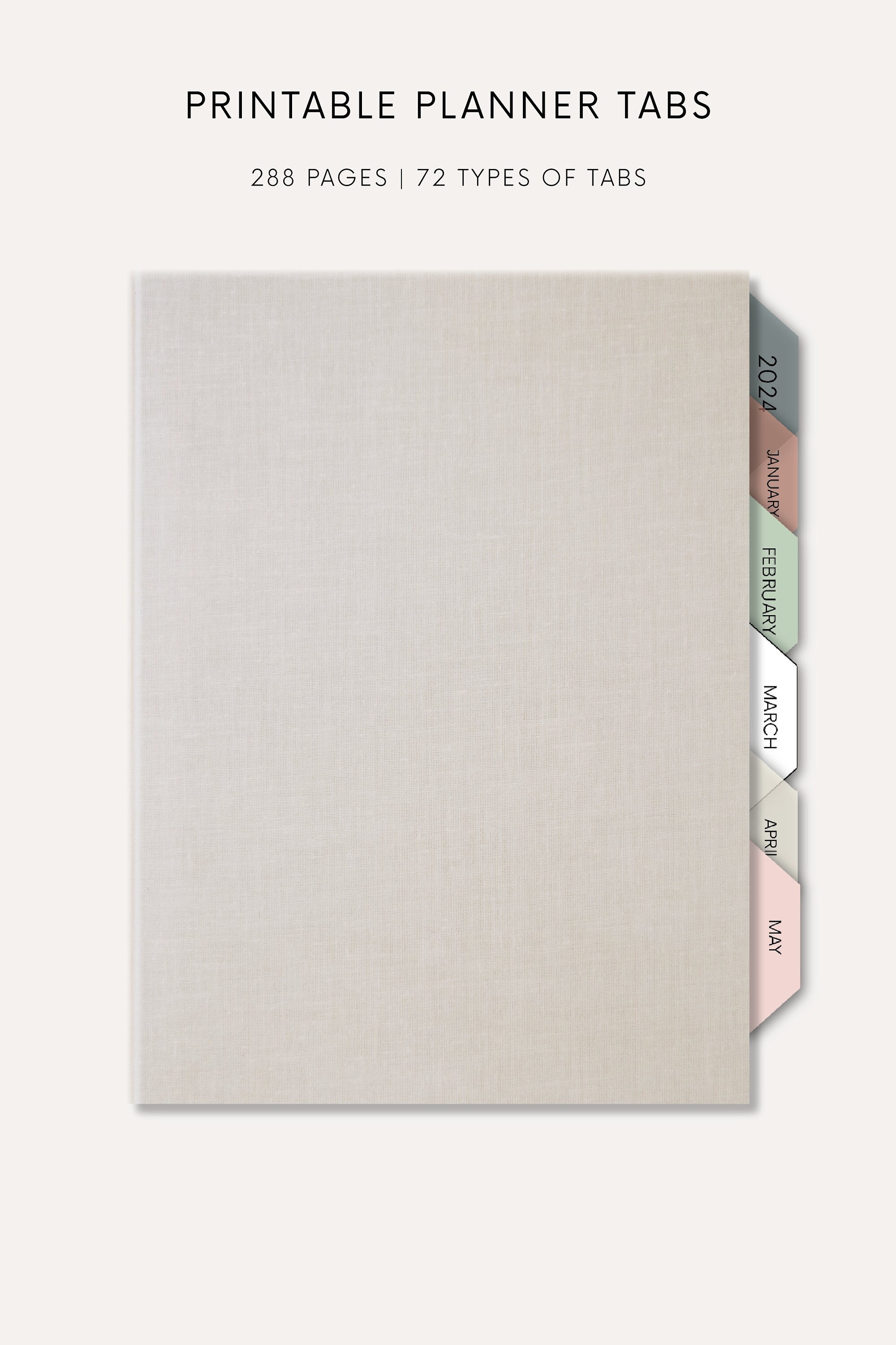 Printable Bundle Planner Tabs to Divide Planner Pages Download Neutral ...