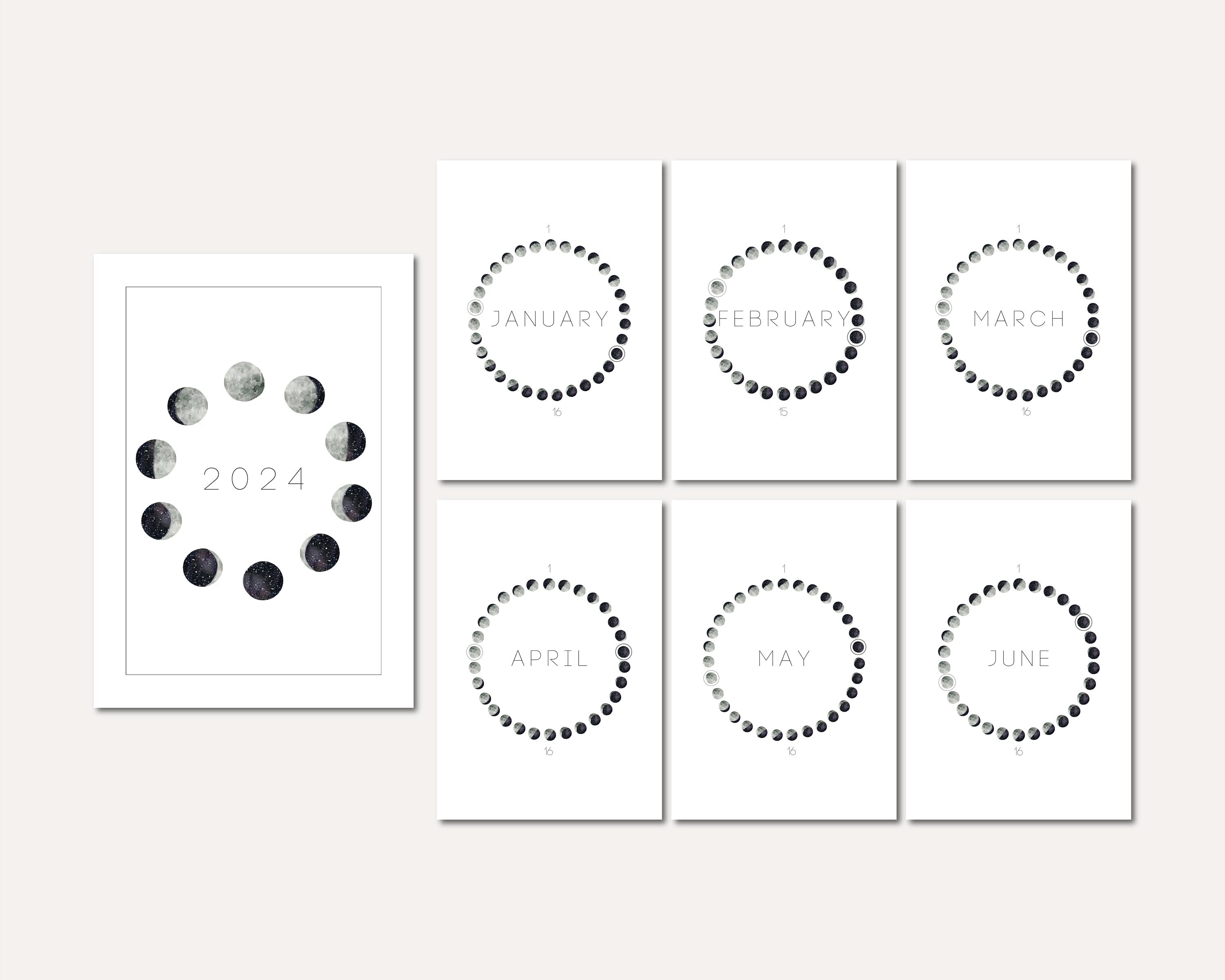 Planner Covers Printable Lunar Planner Cover A6 Printable Phases of the ...