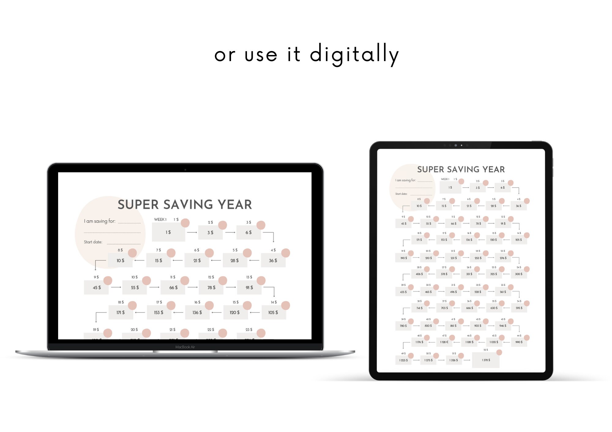 Savings Tracker Printable PDF Savings Challenge Printable 1k Savings ...