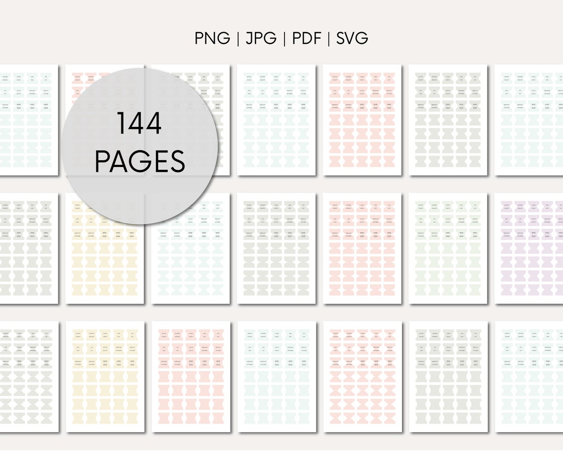 Printable Planner Tabs Instant Digital Download Pastel Planner Plotter ...