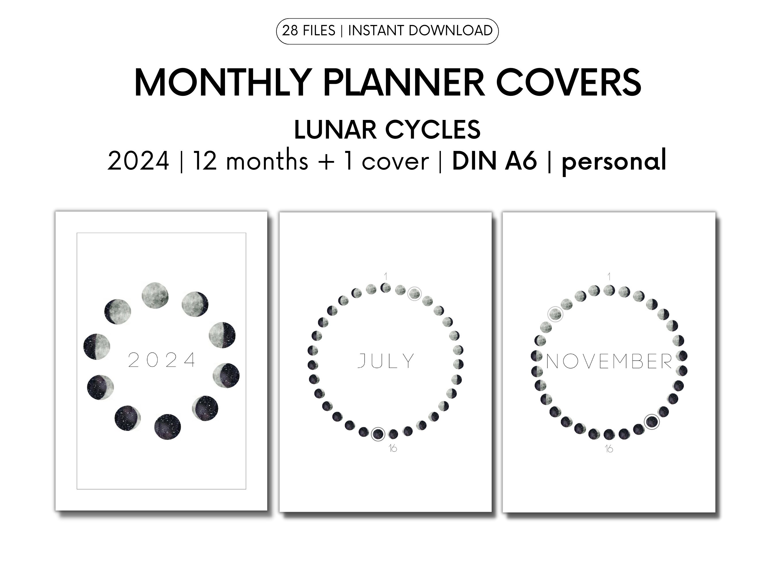 Planner Covers Printable Lunar Planner Cover A6 Printable - Etsy