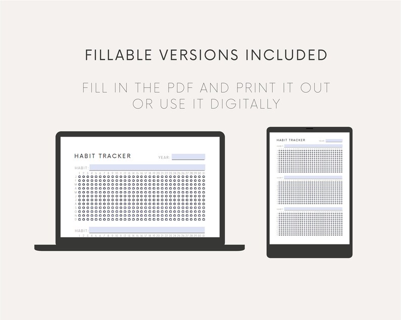 Habit Tracker Bundle Printable Habit Tracker Digital Monthly Tracker ...