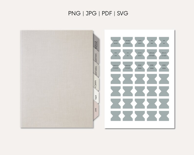 Printable Bundle Planner Tabs to Divide Planner Pages Download Neutral ...