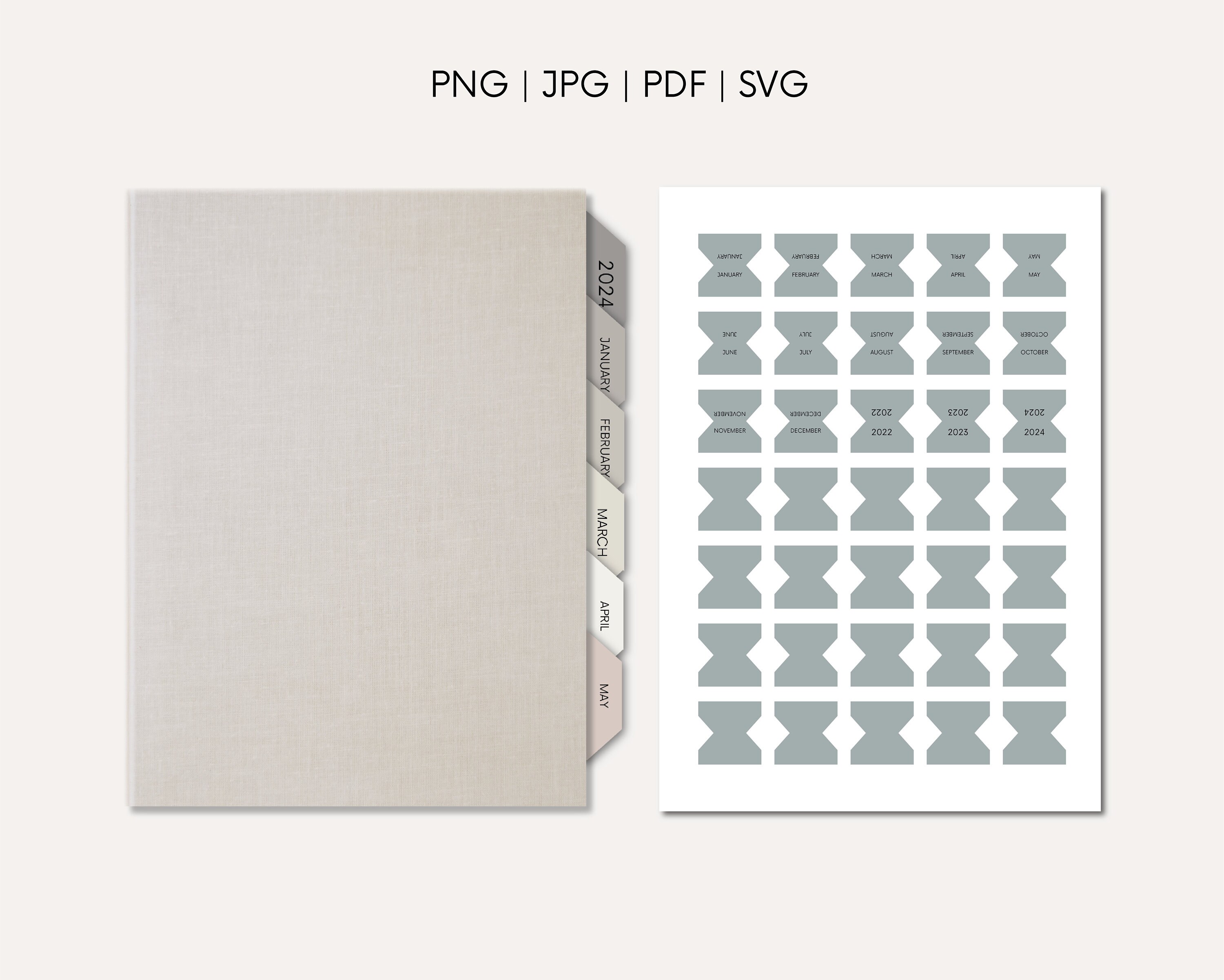 Printable Bundle Planner Tabs to Divide Planner Pages Download Neutral ...