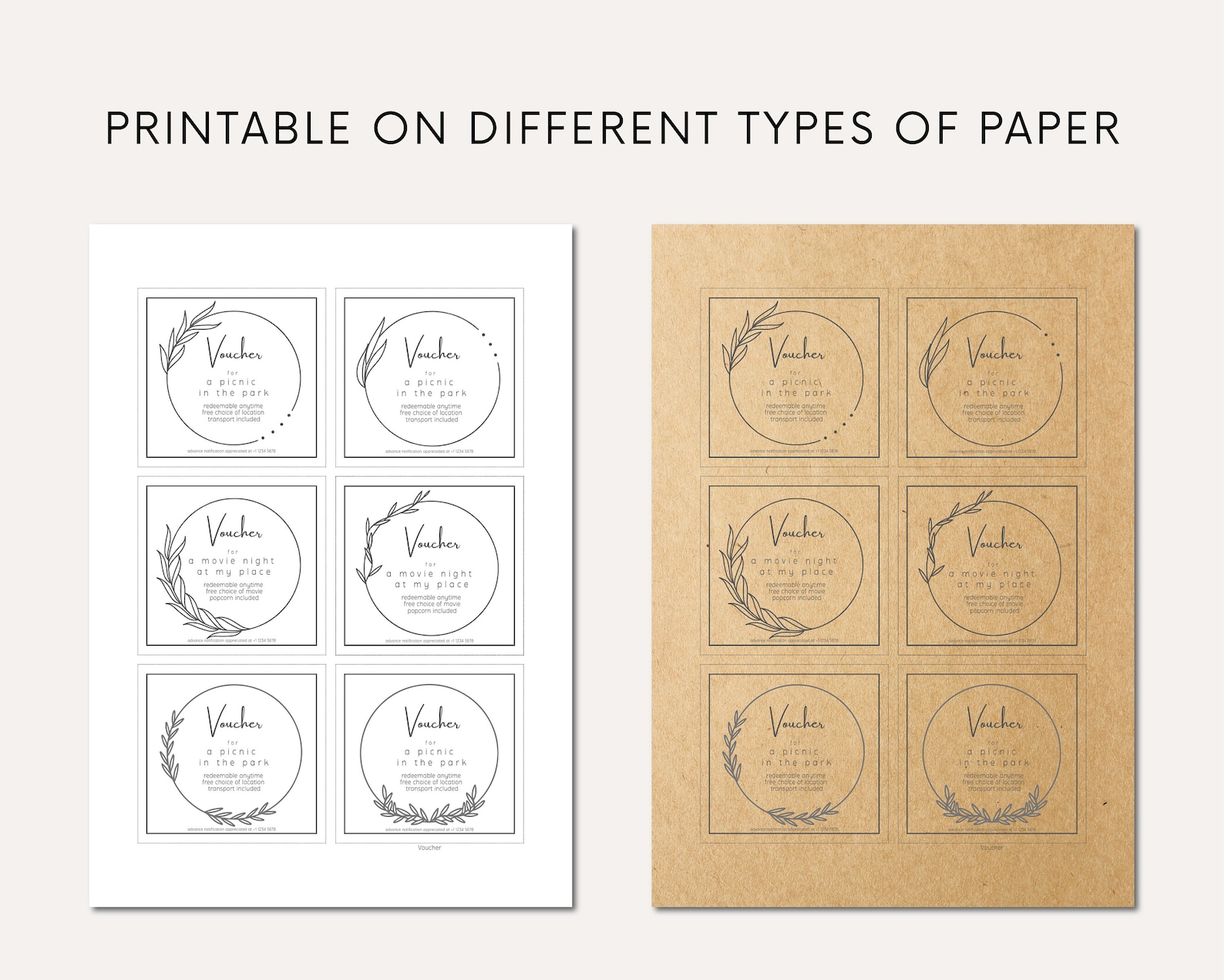 Editable Gift Cards for Birthday Voucher Editable Download Gift Voucher ...