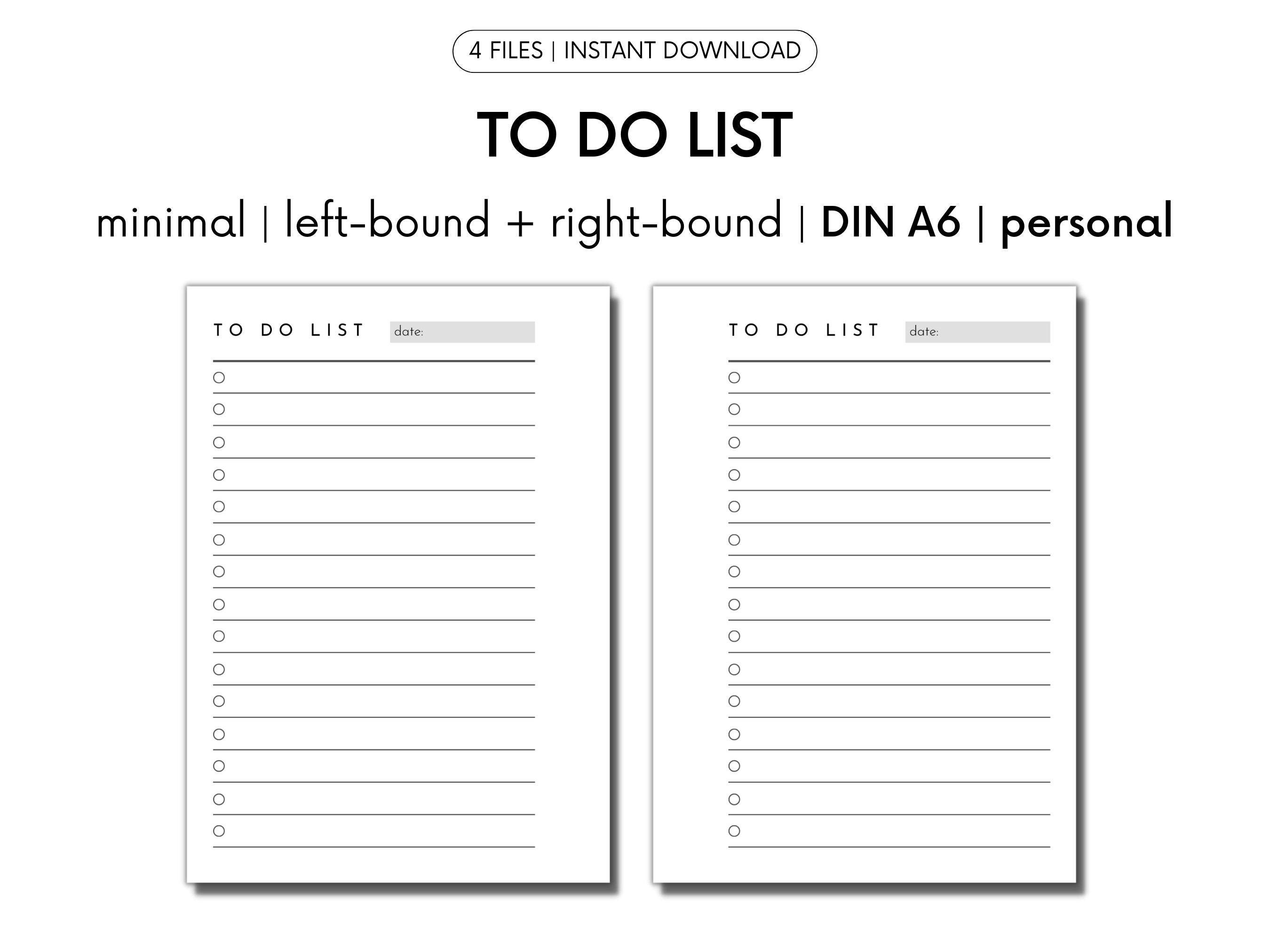 Simple to Do List Printable Download to Do List Minimalistic Digital ...