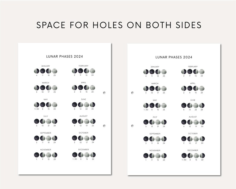 Printable Lunar Calendar Moon Phases Printable Moon Calendar 2024 ...