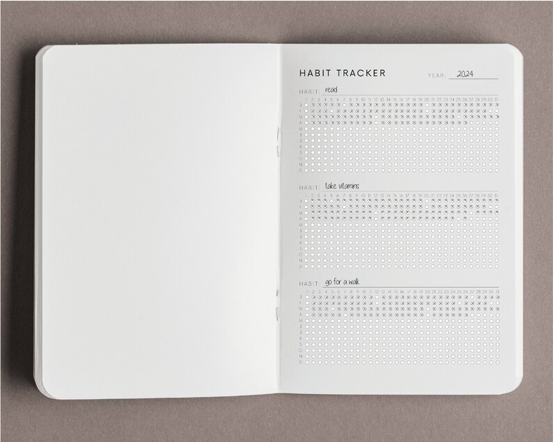 Printable Habit Tracker Yearly Goal Tracker Printable Yearly Habit ...