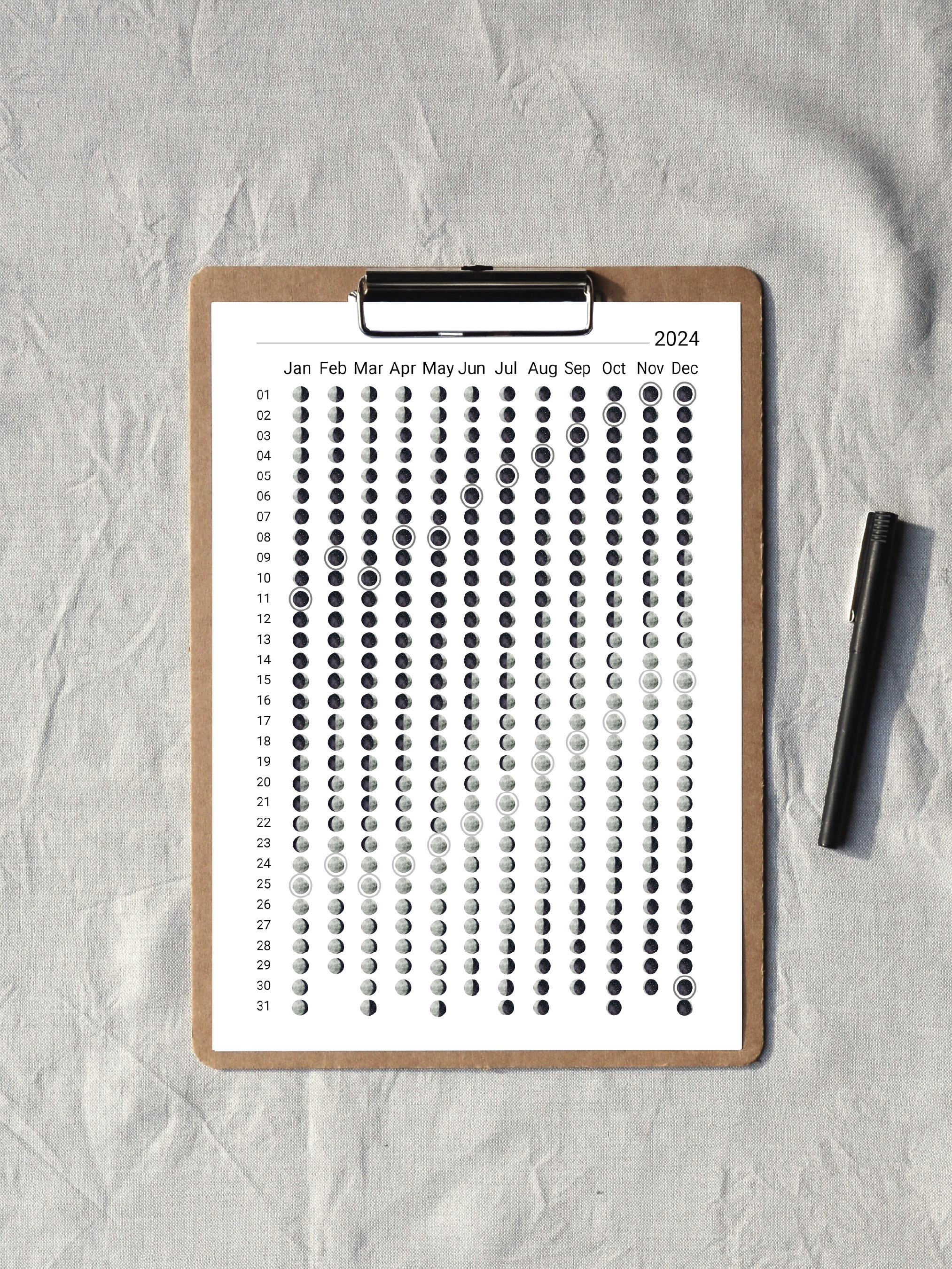 Printable Moon Phase Calendar INSTANT DIGITAL DOWNLOAD - Etsy