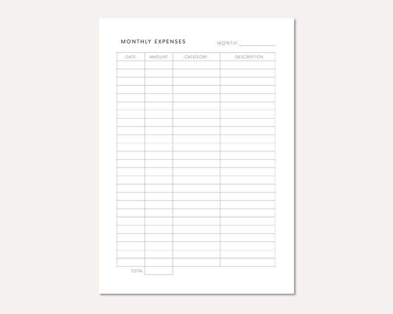 Expense Tracker Printable Bill Tracker Download Debt Payoff Tracker 7964