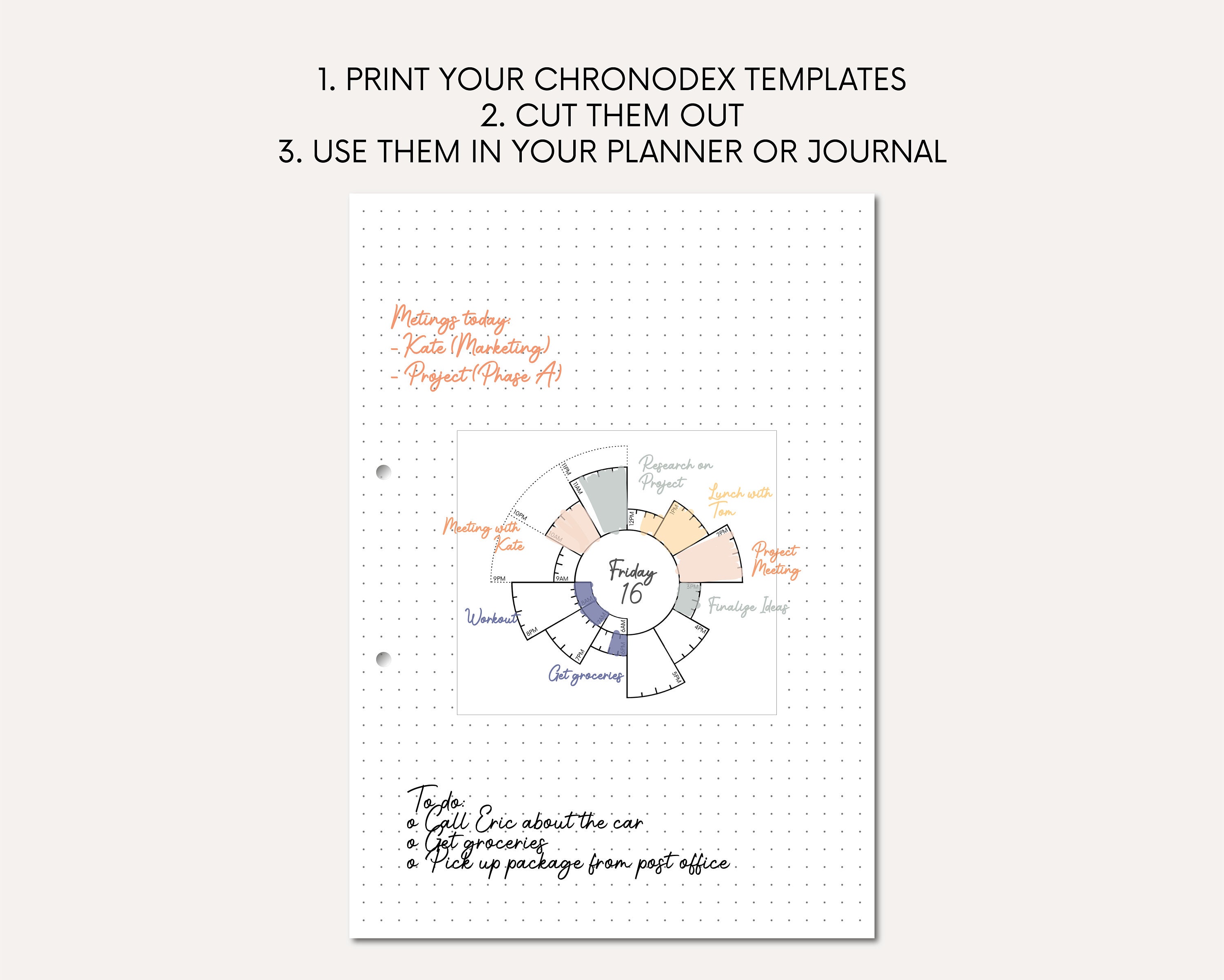 Daily Agenda Printable Chronodex Daily Planner Download - Etsy