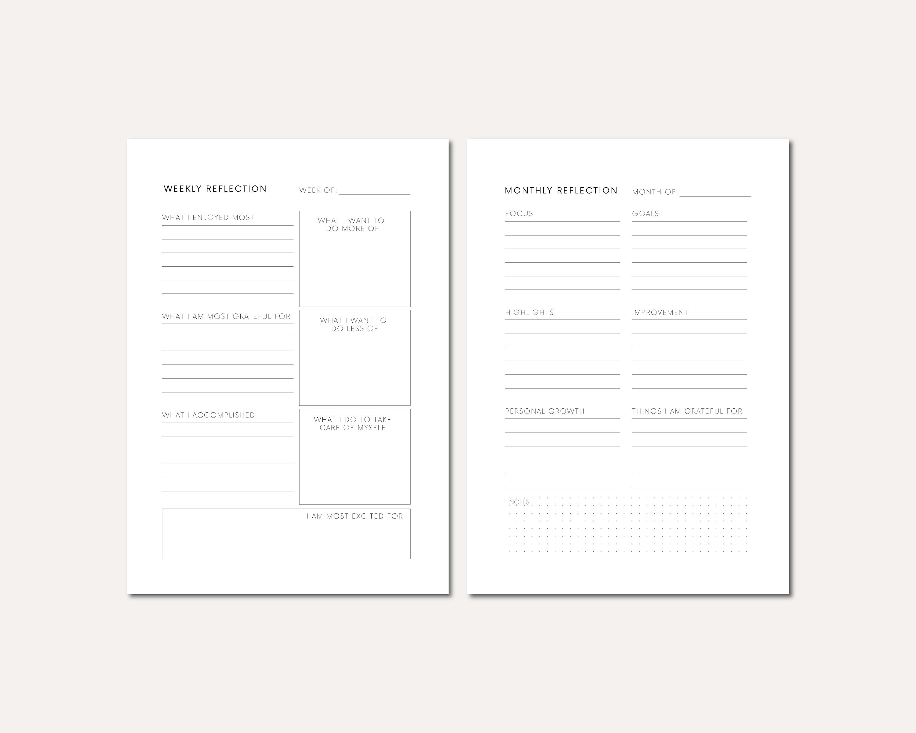 Reflection Journal Printable Self-reflection Download A Week of ...