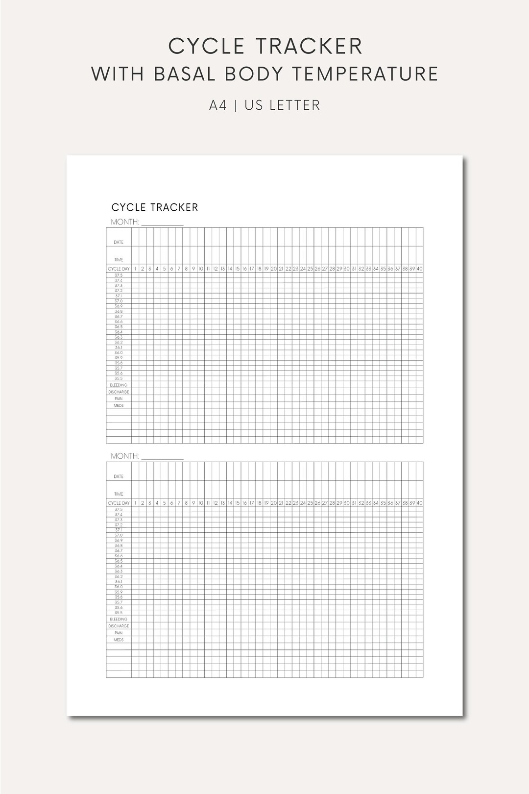 Period Tracker Printable Period Planner Download Period Tracker Page ...