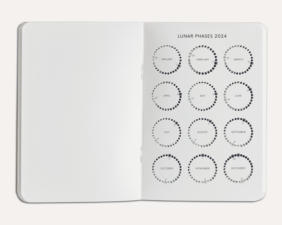 Moon Calendar 2024 Desk Printable Moon Phases Download Moon Journal ...