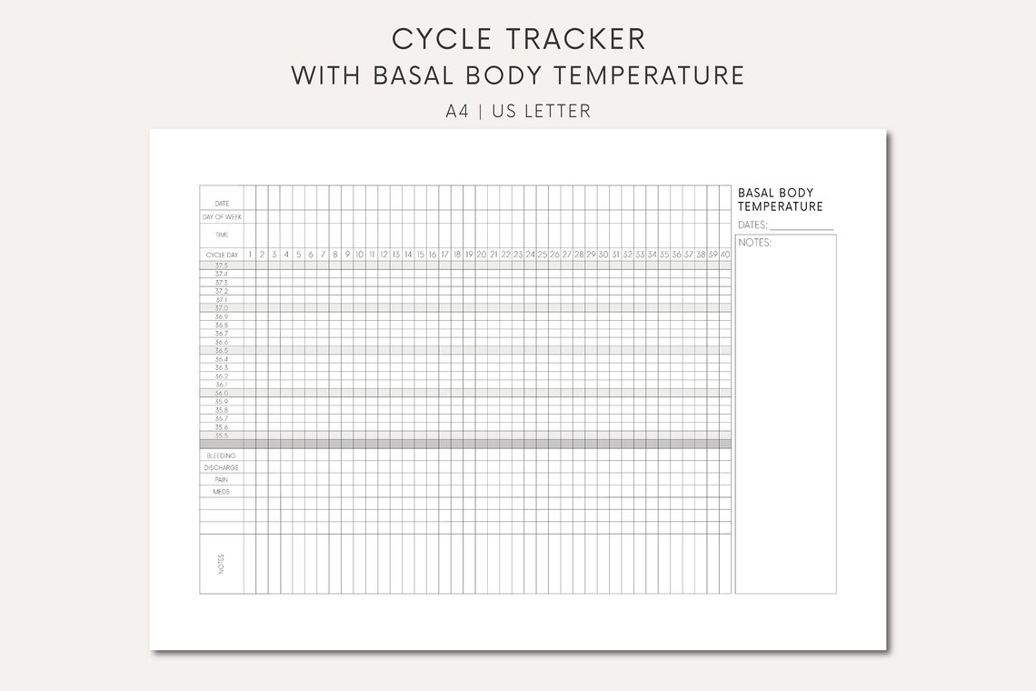 Period Tracker Printable Ovulation Tracker Download Basal Body ...