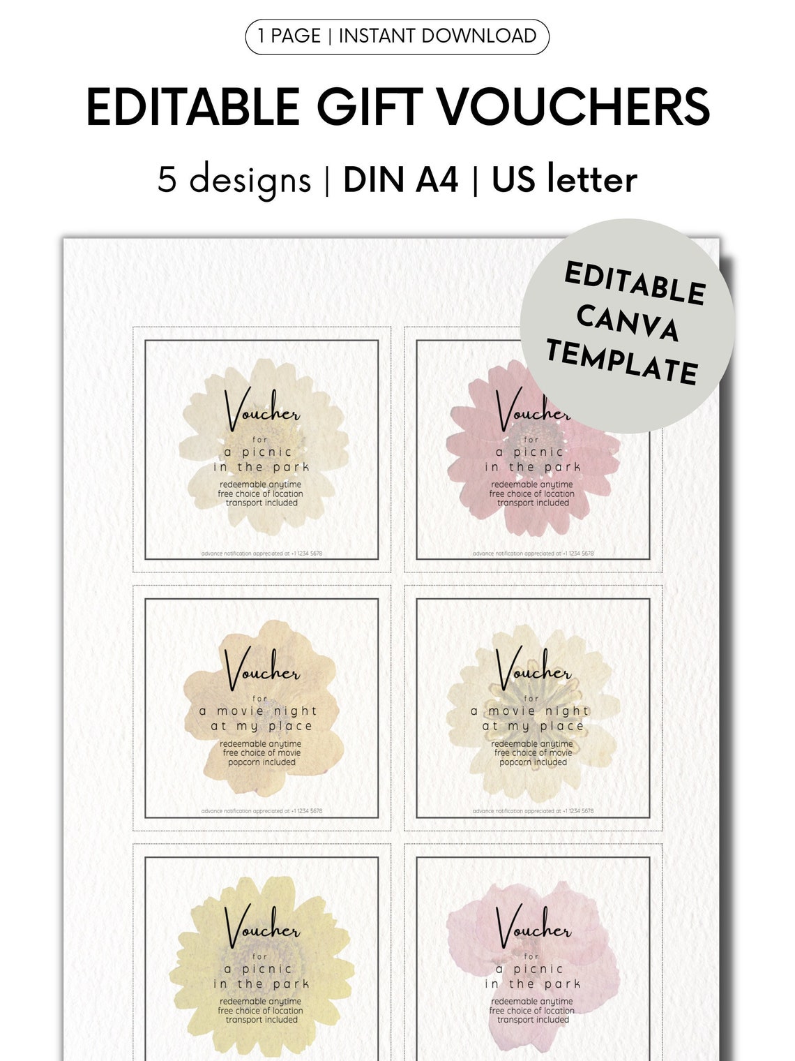 Edit Gift Card Canva Template Voucher for Wedding Gift Card - Etsy