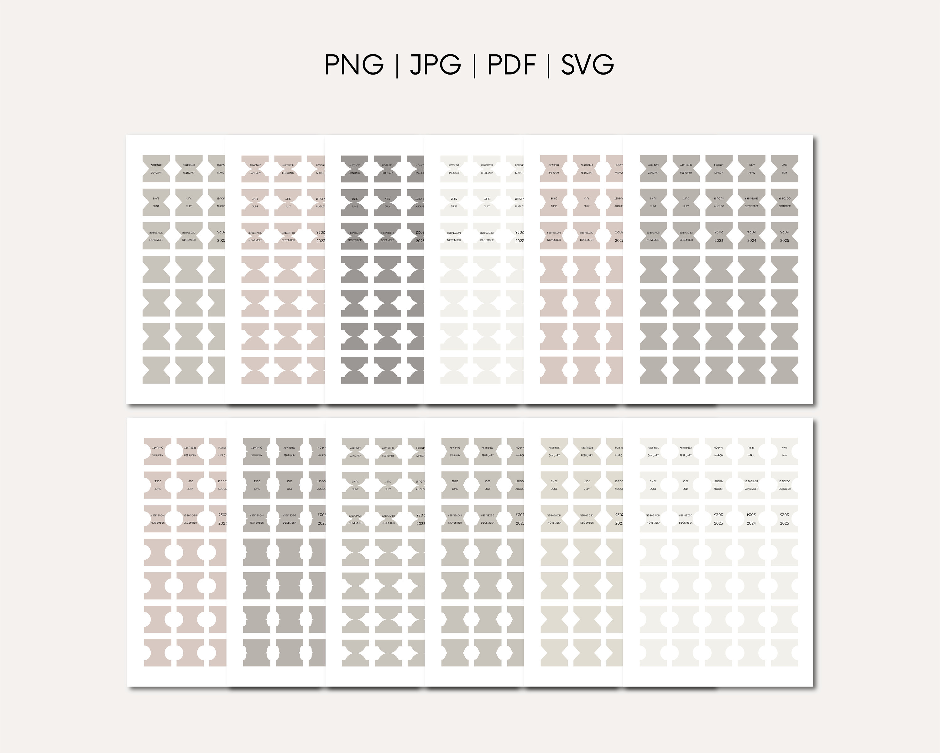 Planner Tabs Neutral Printable Journal Tabs Download Neutral Colors Tab ...