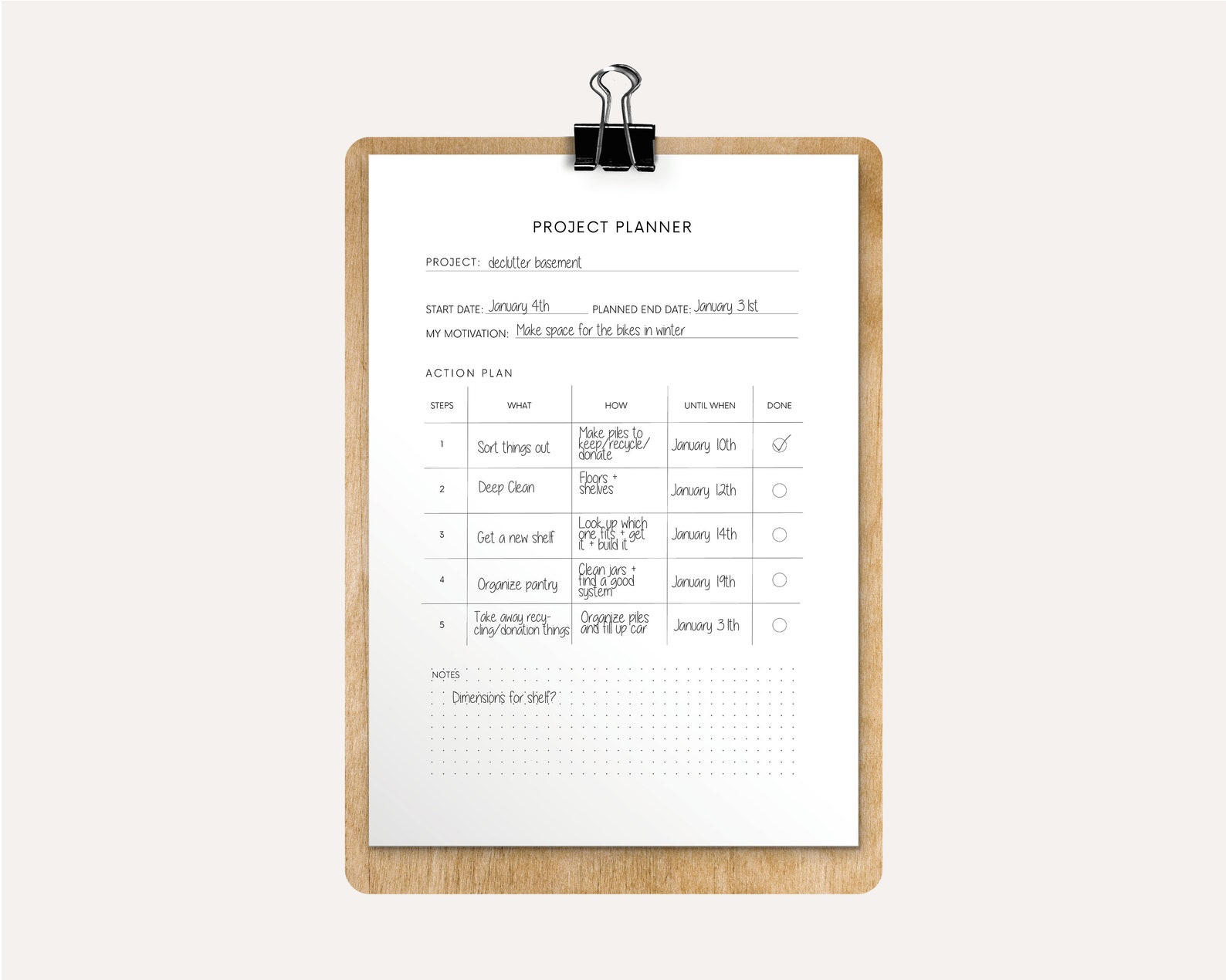 Project Planner Printable Project Tracker Goals Printable A4 Goals ...