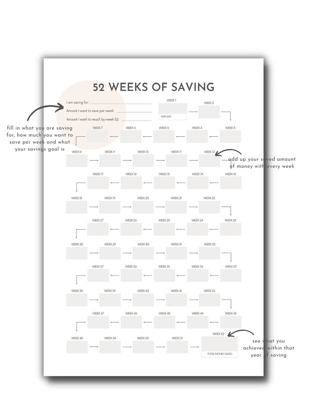 Saving Challenge Printable Savings Book Download Savings Bundle Digital ...