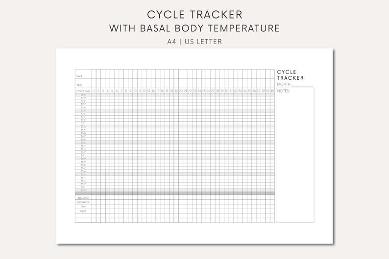 Period Tracker Printable Ovulation Tracker Download Basal Body ...