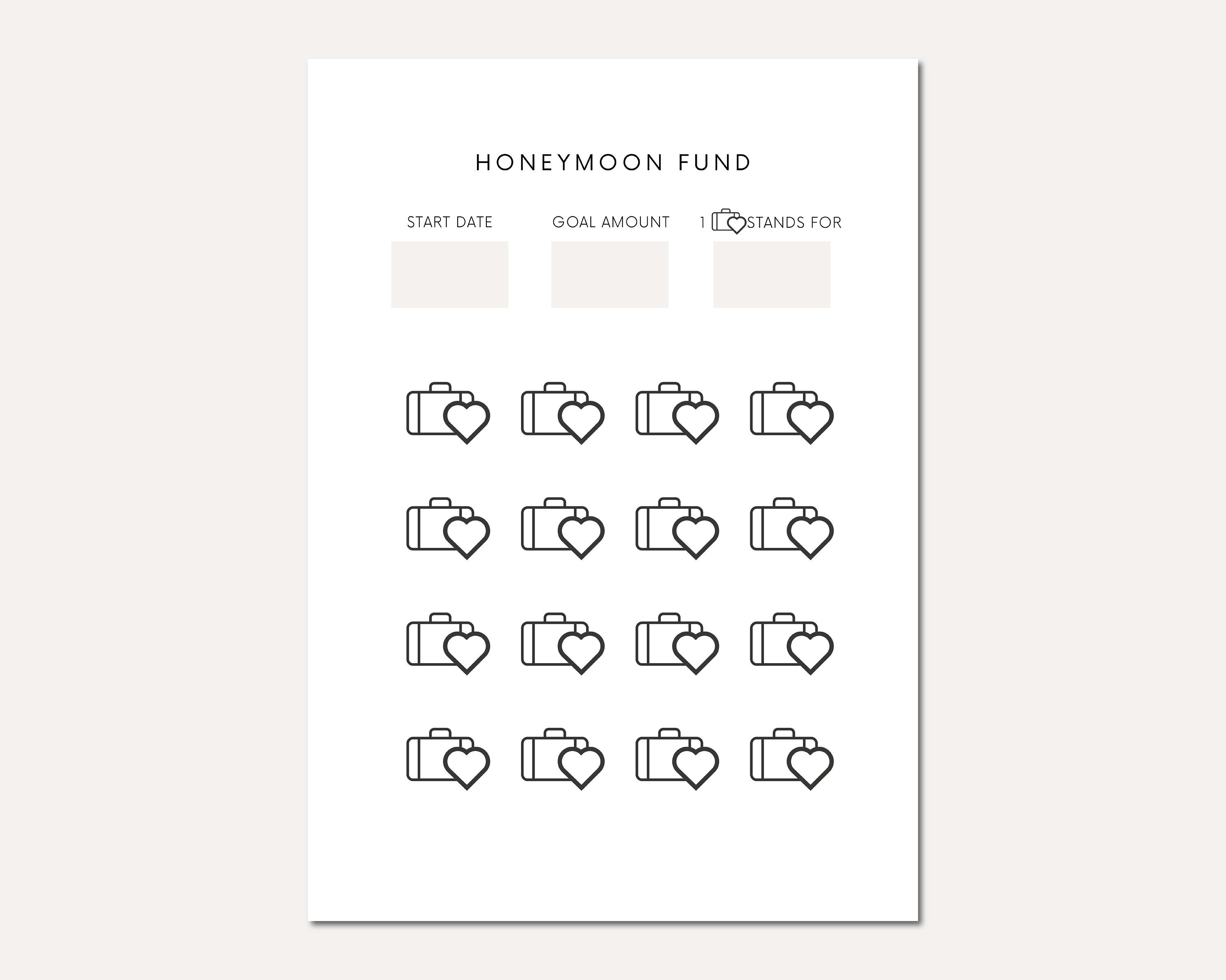 Printable Savings Tracker Printable for Honeymoon Fund Digital Travel ...