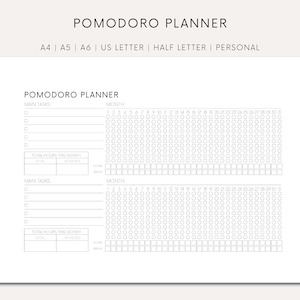 Printable Pomodoro Download Pomdoro Method Tracker Printable Pomodoro ...