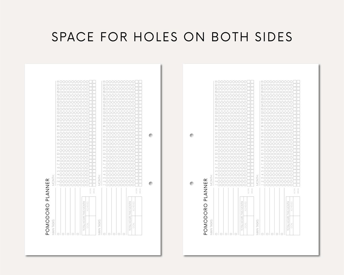 Printable Pomodoro Download Pomdoro Method Tracker Printable Pomodoro ...