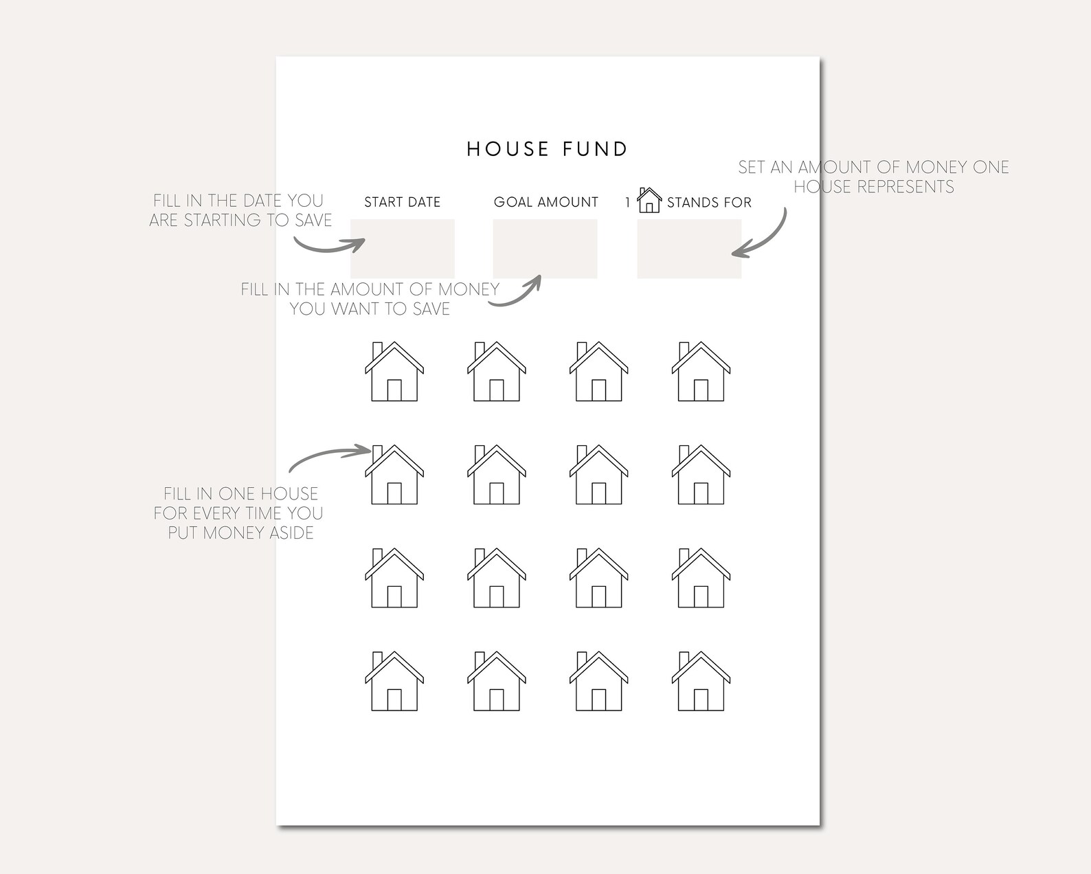 Digital House Fund Tracker Printable for Renovation Money Download ...