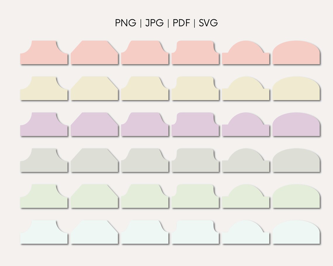 Printable Planner Tabs Instant Digital Download Pastel Planner Plotter ...