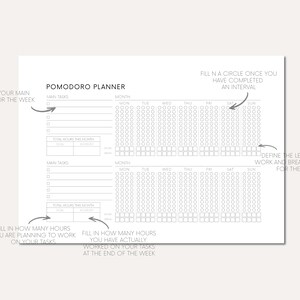 Printable Pomodoro Digital Productivity Tracker Download Pomodoro ...
