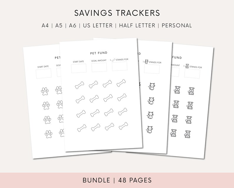 Pet Budget Tracker Printable Savings for Pet Fund Digital Budget ...