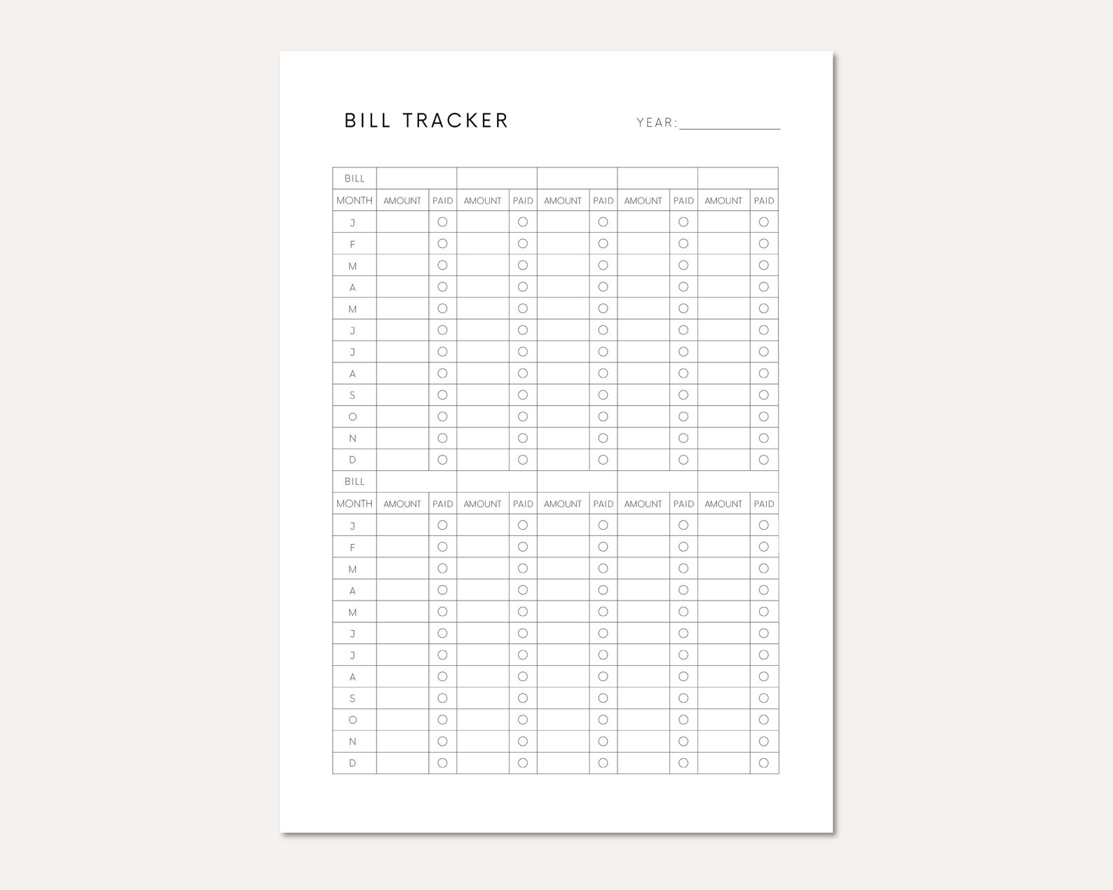 Expense Tracker Printable Bill Tracker Download Debt Payoff Tracker ...